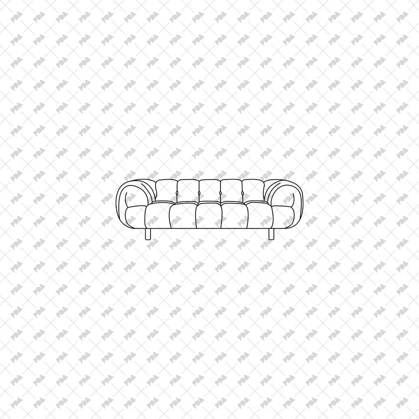 CAD, Vector Sofas in Front View