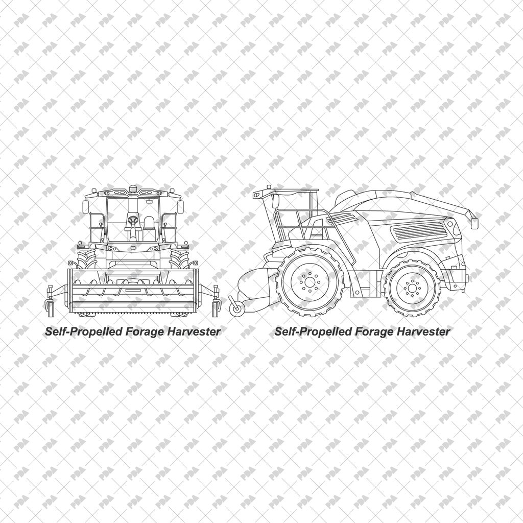 CAD Vector Farm Vehicles for Agricultural Drawings