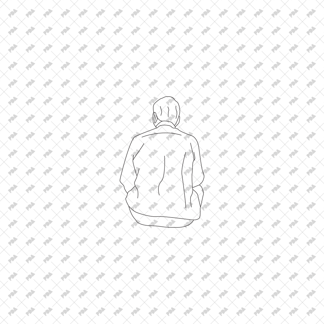 CAD, Vector Sitters in Back View Set | Post Digital Architecture