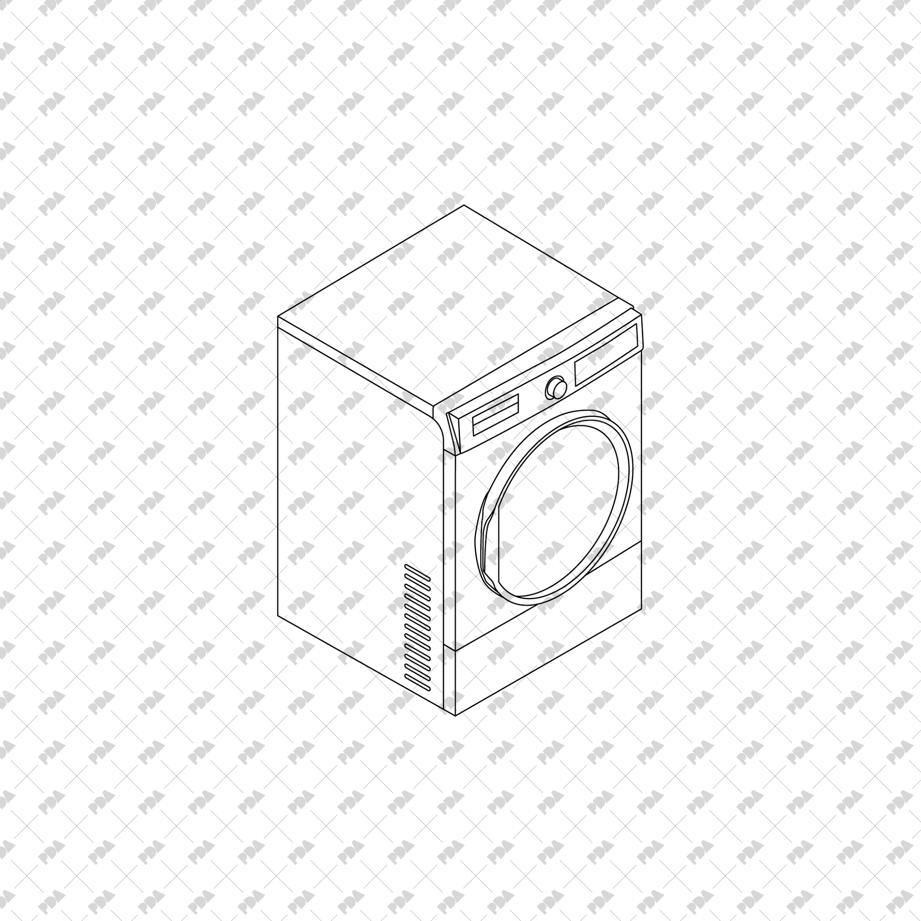 CAD, Vector Isometric Laundry Set