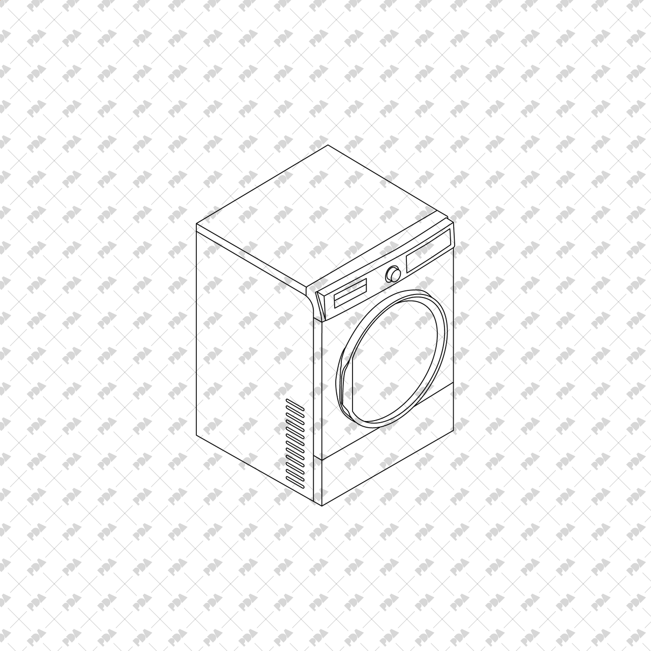 CAD, Vector Isometric Laundry Set