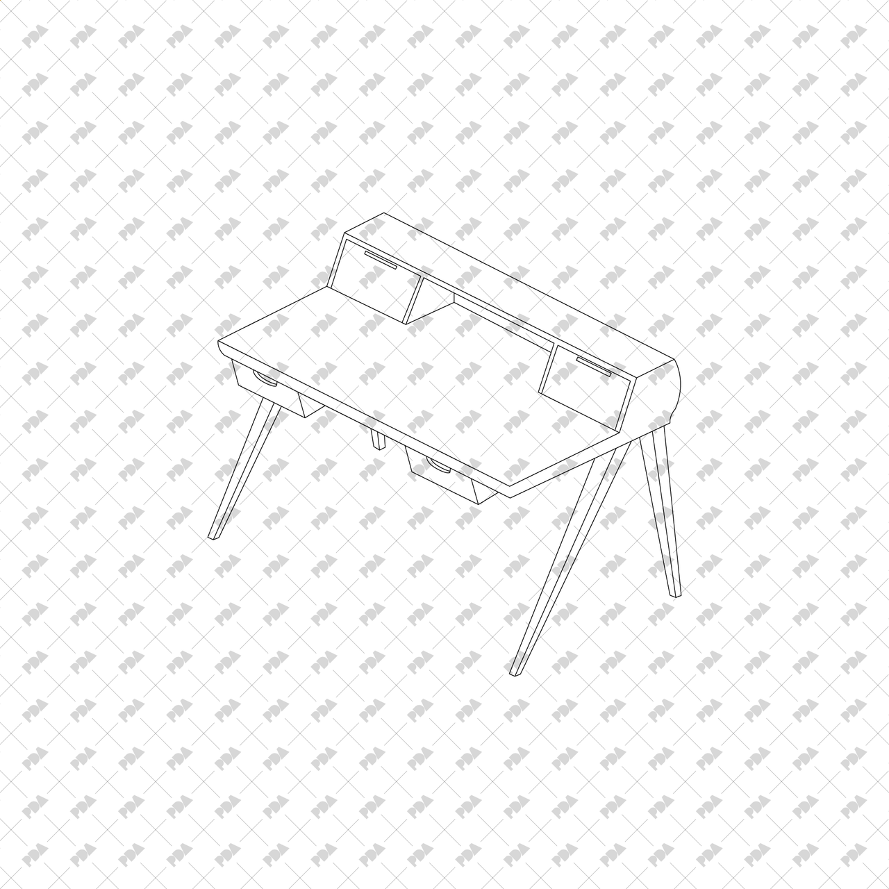 CAD, Vector Isometric Home Office Set
