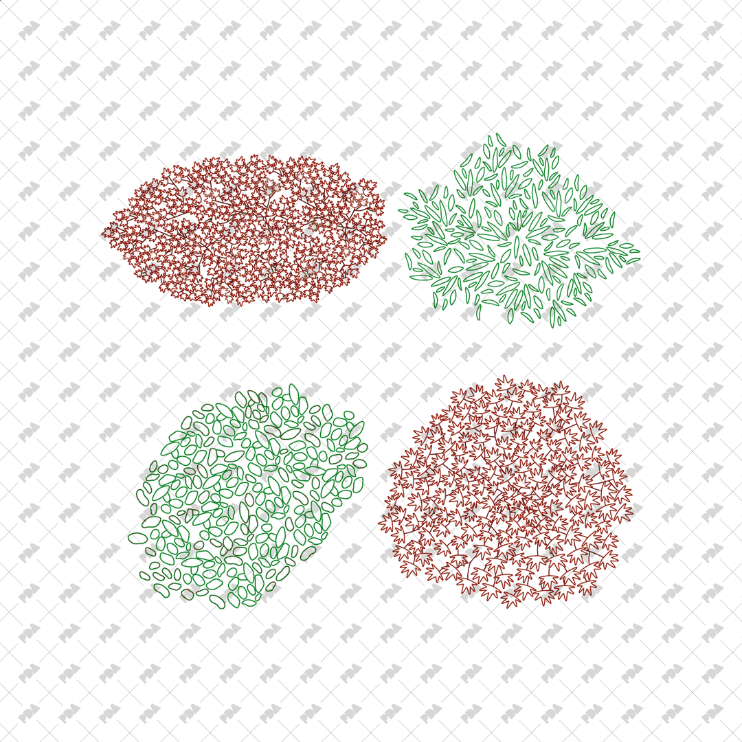 CAD & Vector Bushes and Shrubs: Top-View Illustrations