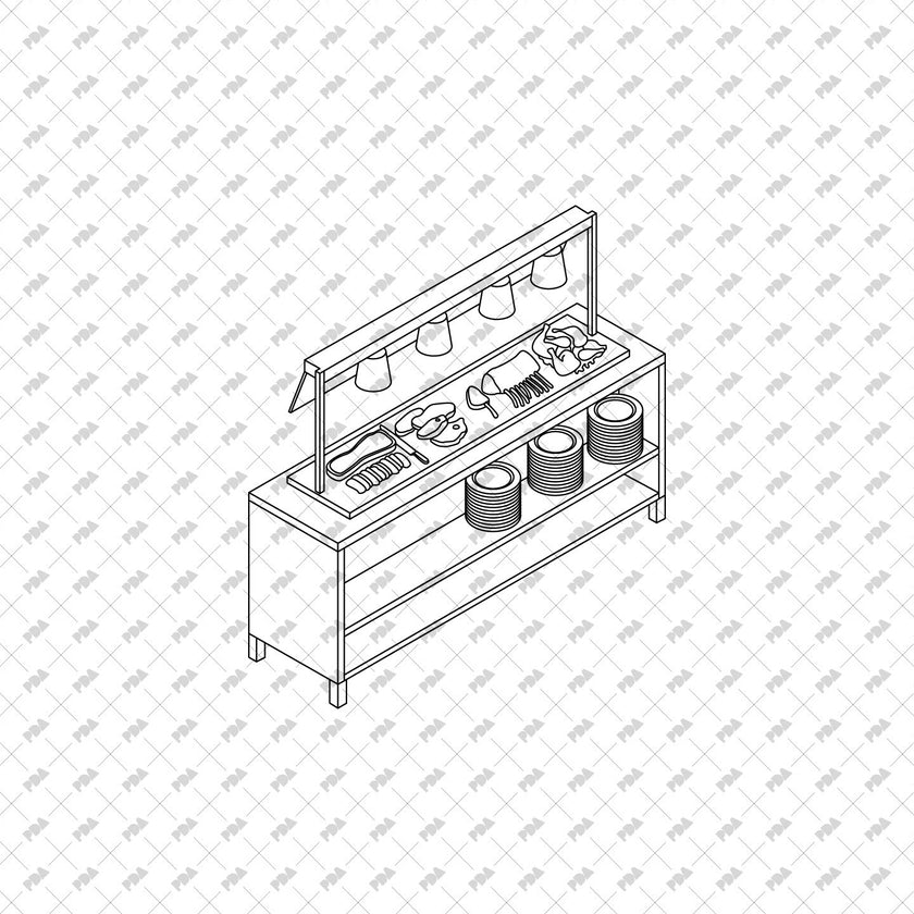 CAD, Vector Isometric Bar and Restaurant Furniture