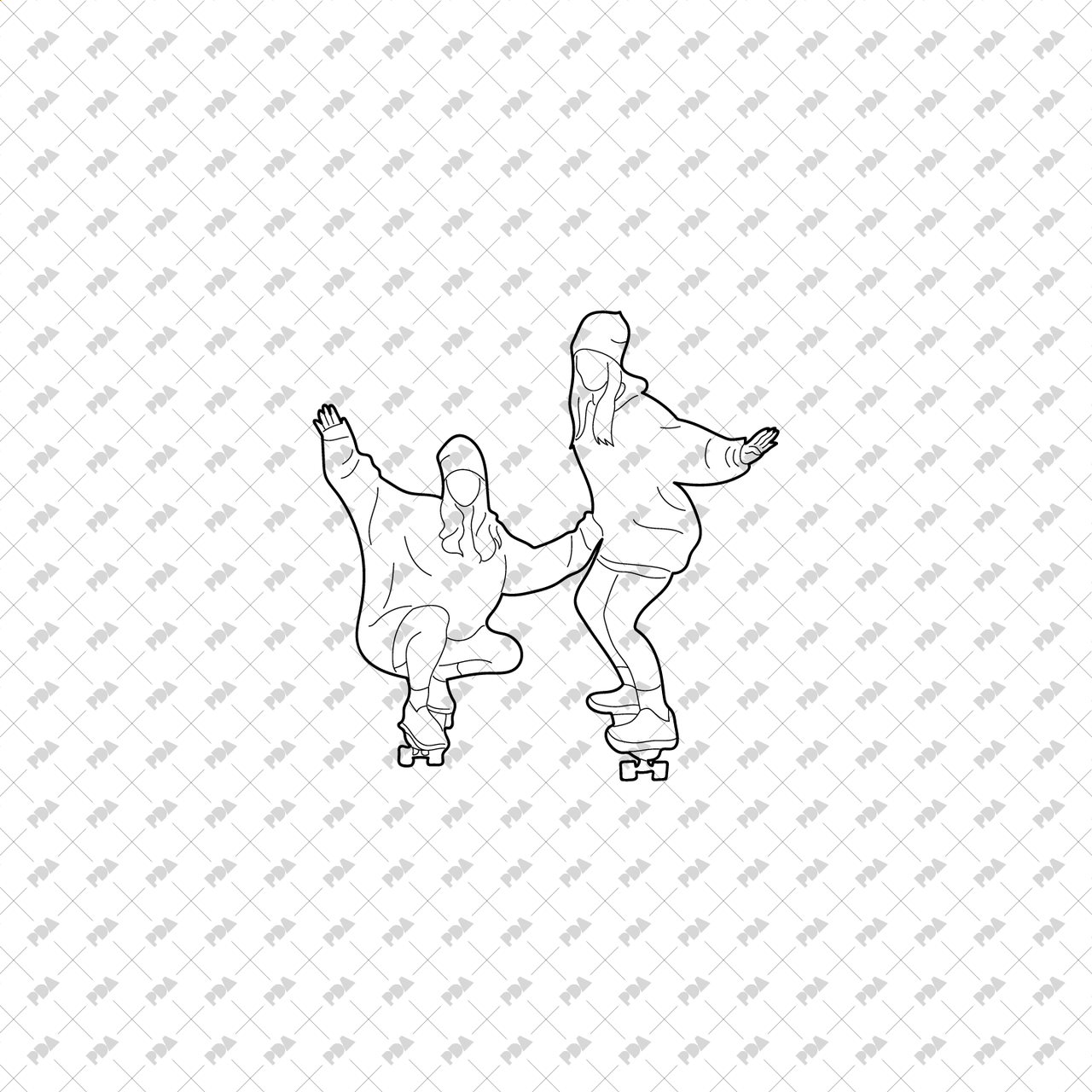 CAD & Vector Teenagers: Line-Art Illustrations