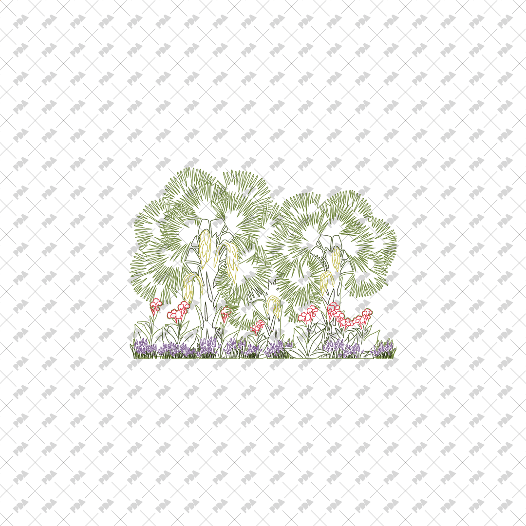 CAD, Vector Groves of Trees in Color and B/W