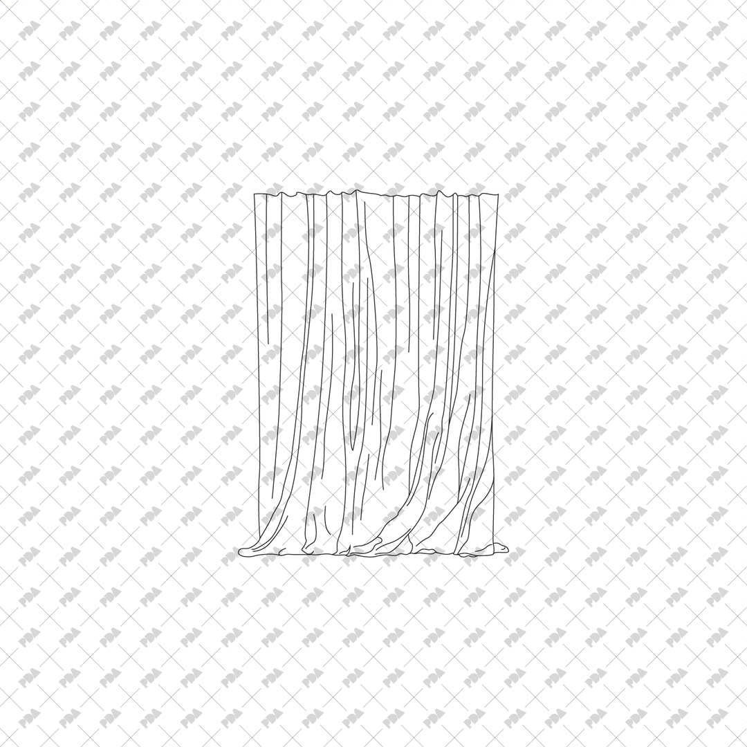 CAD & Vector Curtains: Front-View Line-Art Illustrations