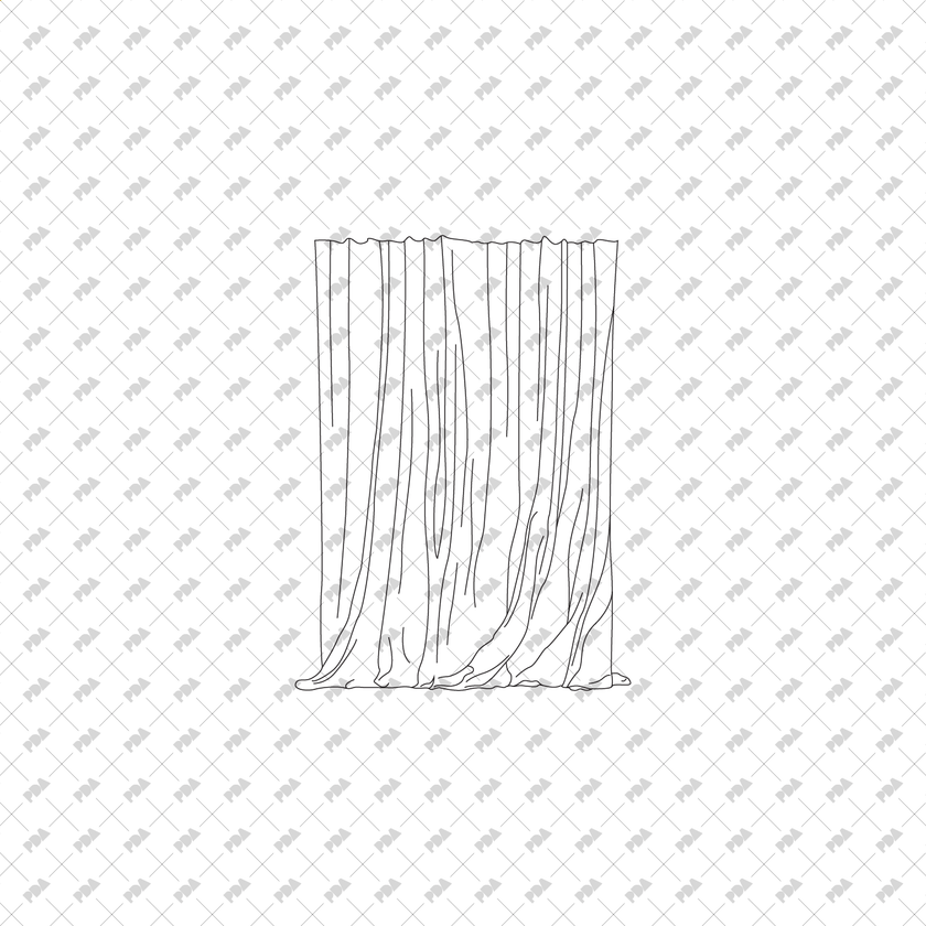 CAD & Vector Curtains: Front-View Line-Art Illustrations