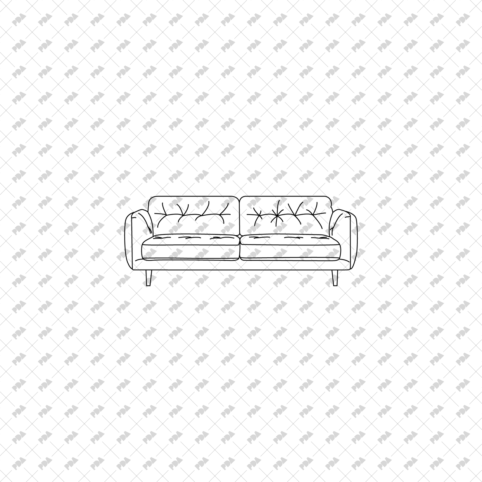 CAD, Vector Sofas in Front View | Post Digital Architecture
