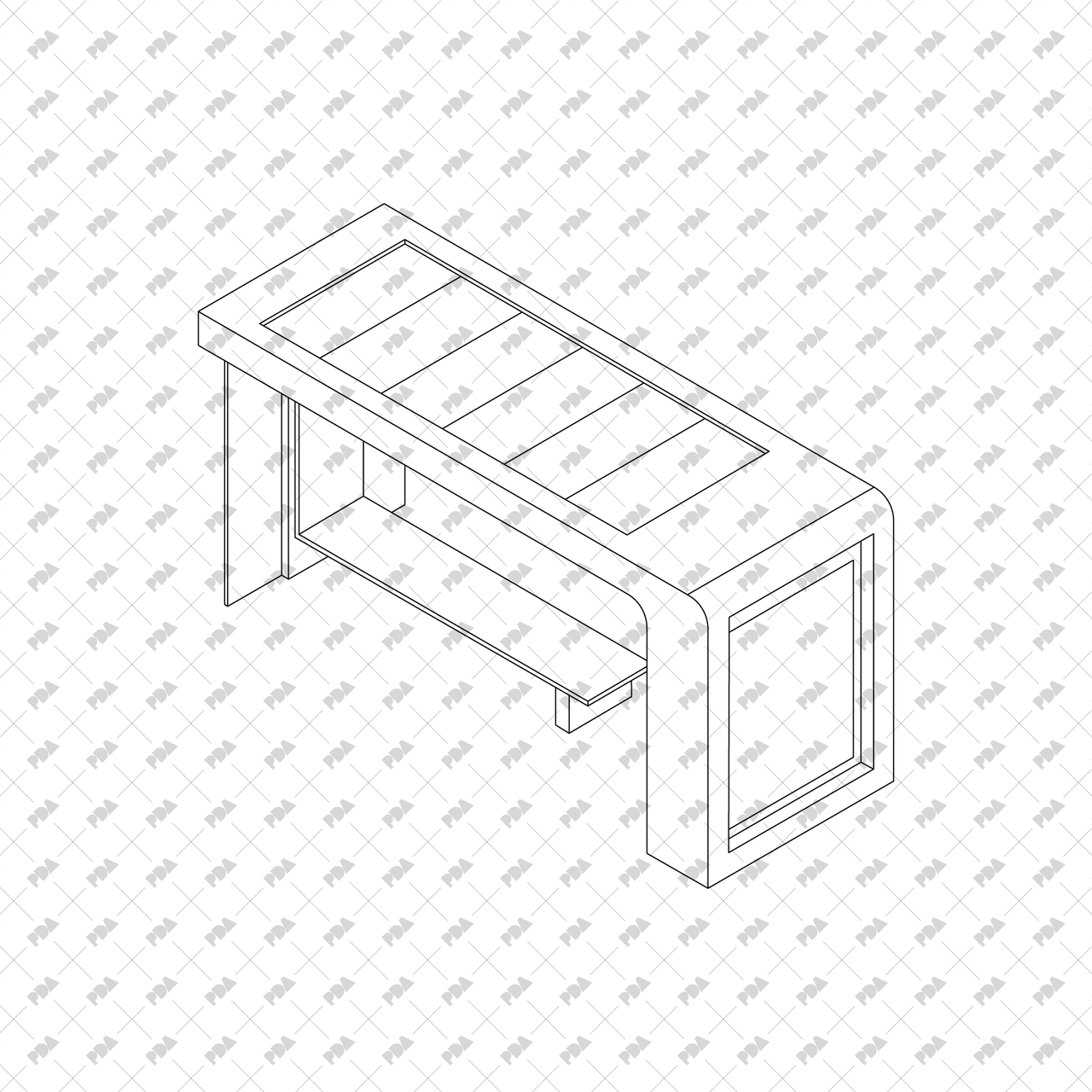 CAD, Vector Isometric Urban Furniture
