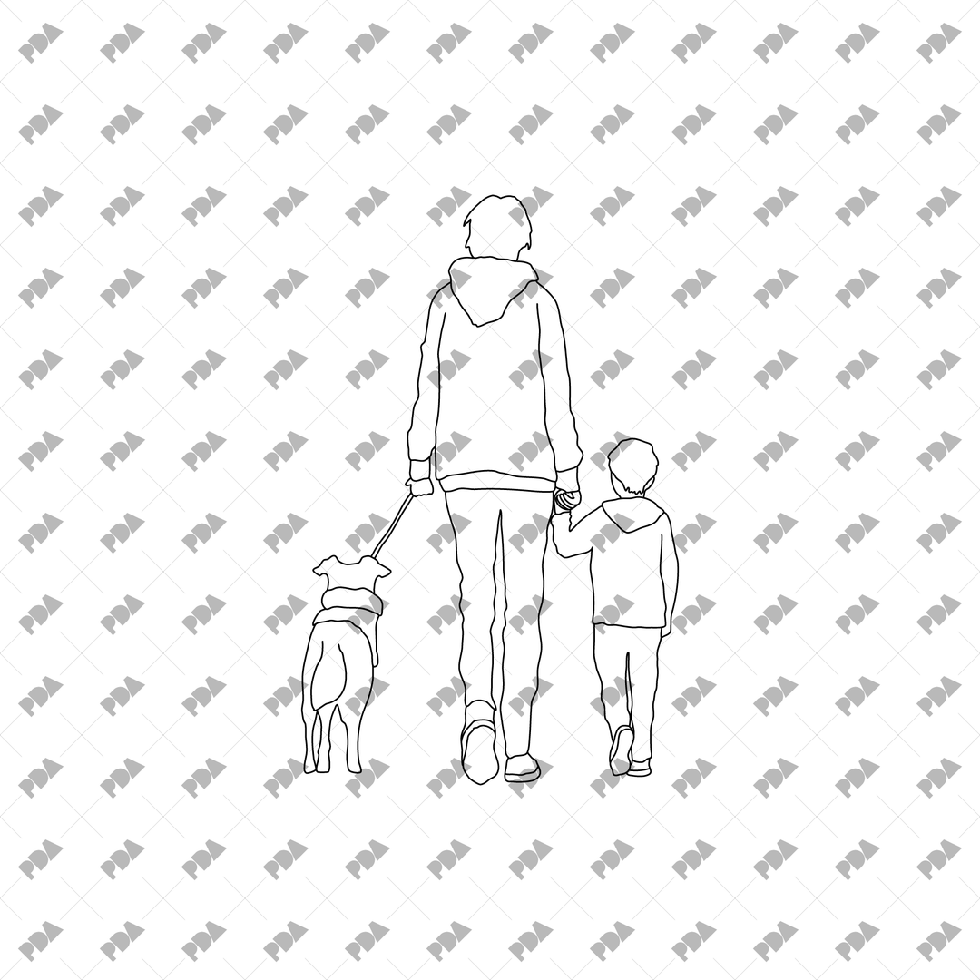 CAD, Vector People in Back View