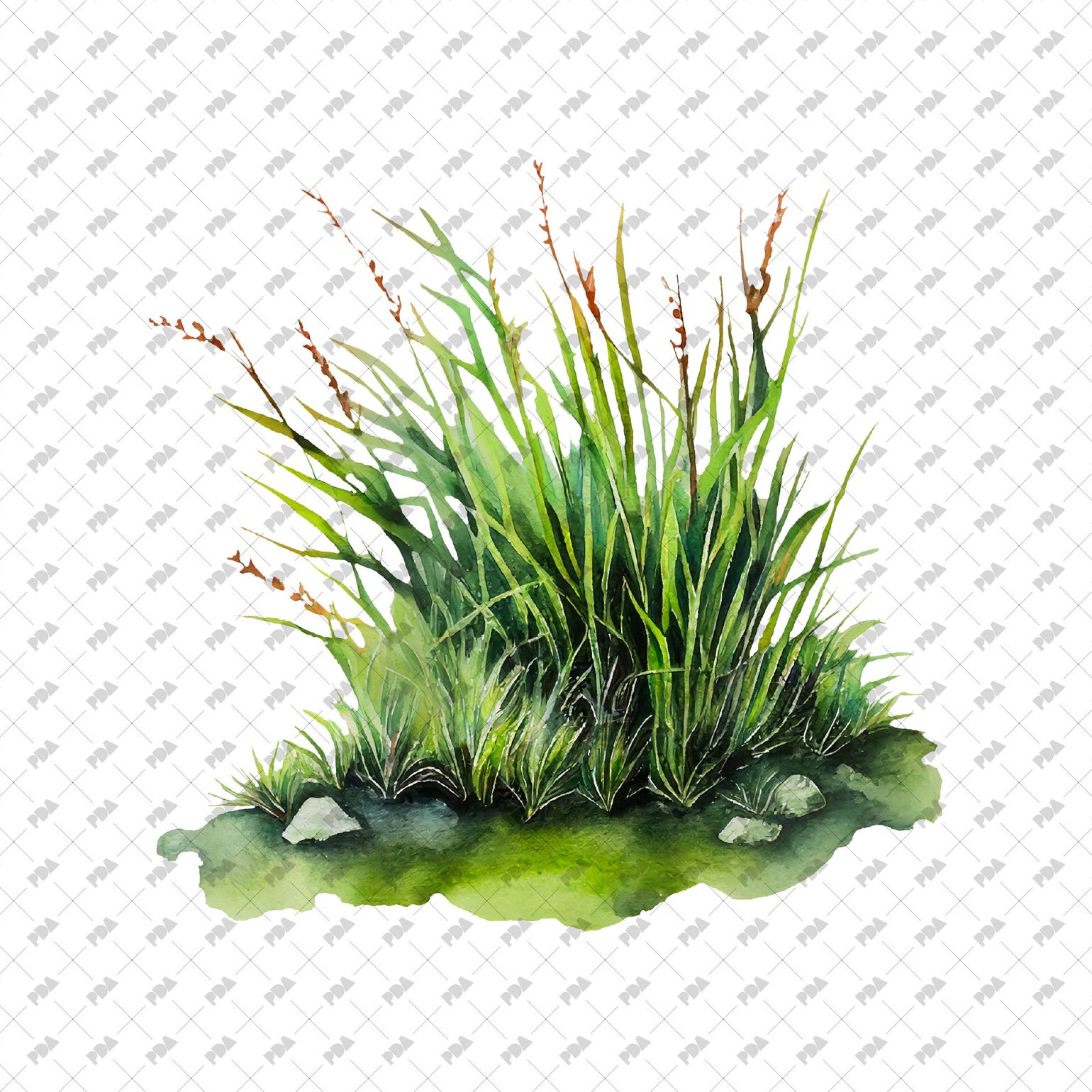 PNG Watercolor Trees and Plants Set (Front view) | Post Digital ...