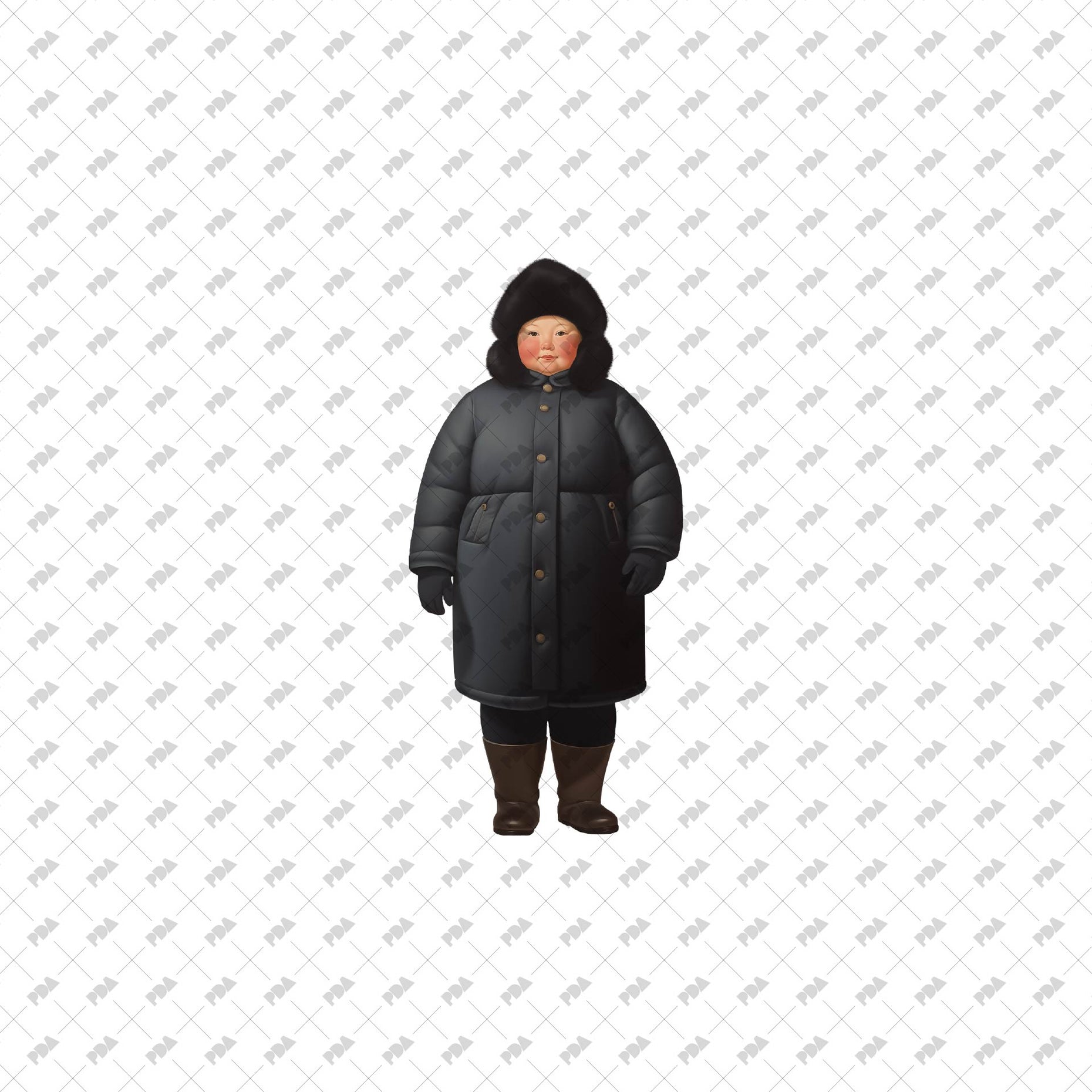 PNG Cutout Post Digital Collage Winter Characters