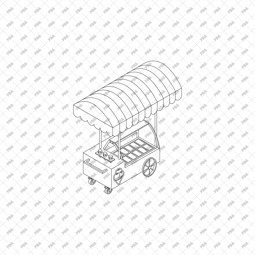 CAD, Vector Isometric Food Carts | Post Digital Architecture