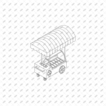 CAD, Vector Isometric Food Carts | Post Digital Architecture