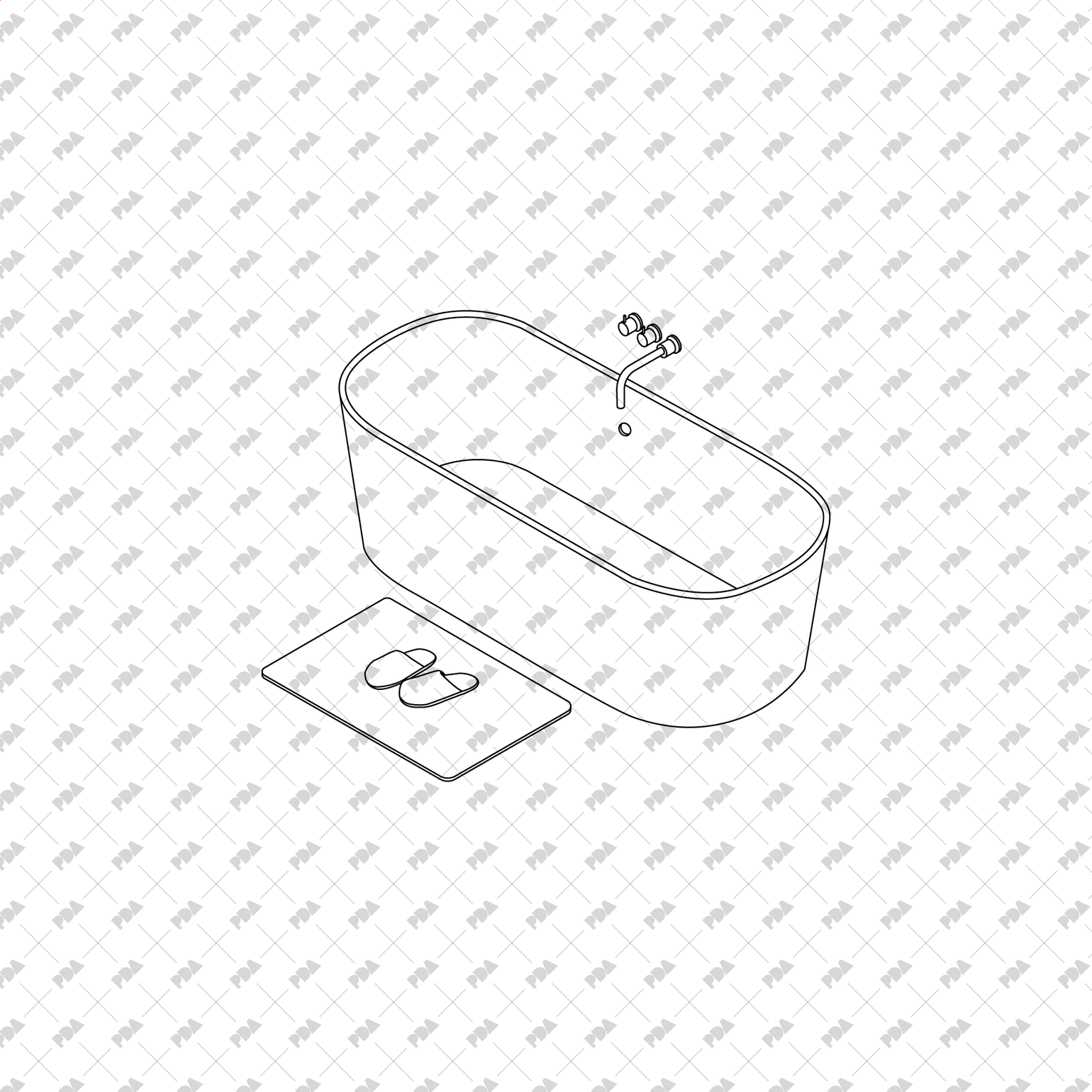 CAD, Vector Isometric Bathroom Set
