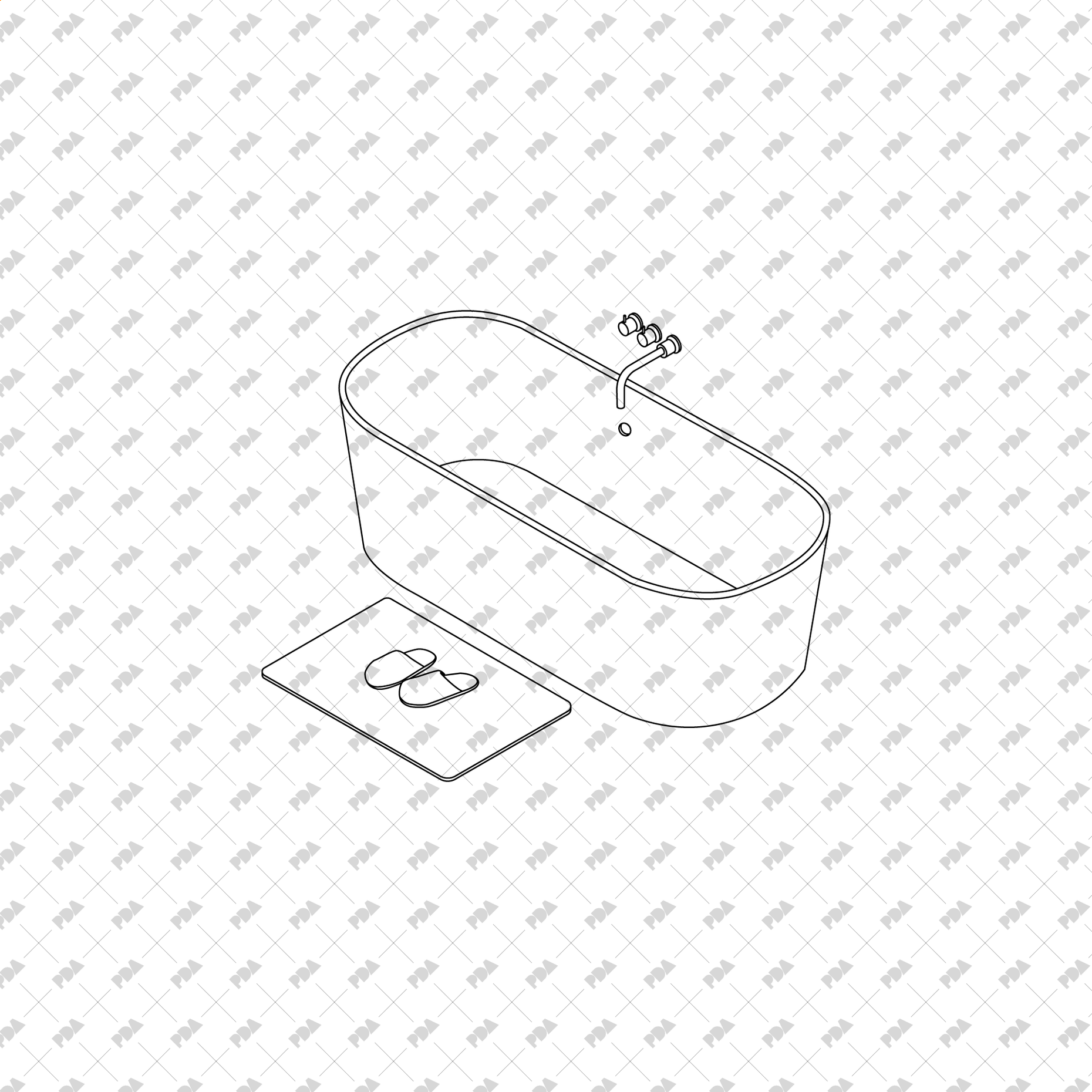 CAD, Vector Isometric Bathroom Set
