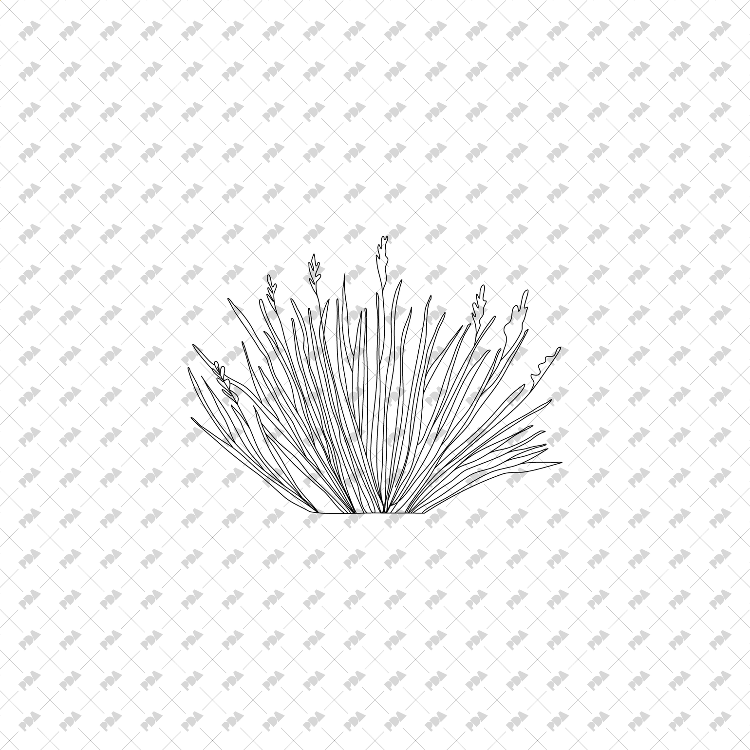 CAD, Vector Trees and Plants in Top and Side View Set
