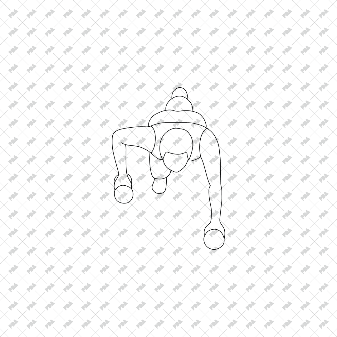 CAD, Vector, PNG Gym Workout Characters in Top View