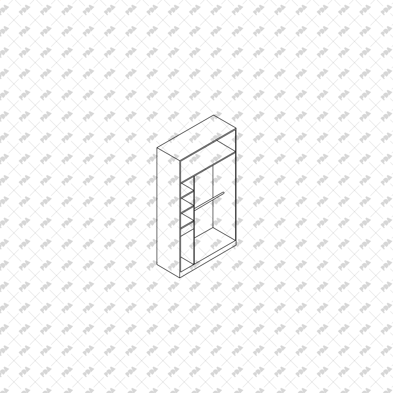 CAD, Vector Isometric Wardrobe Set