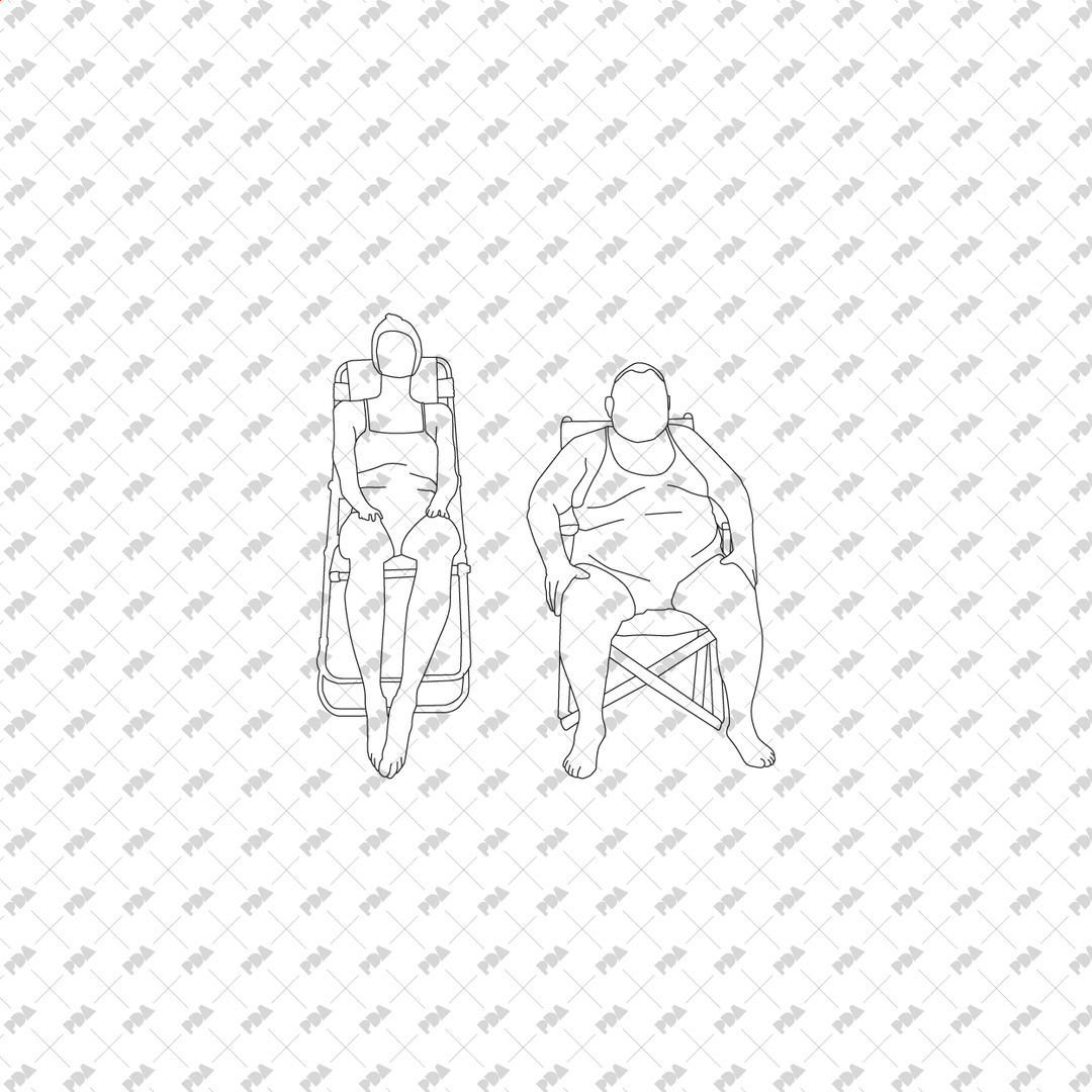 CAD, Vector Swimming and Bathing People Set