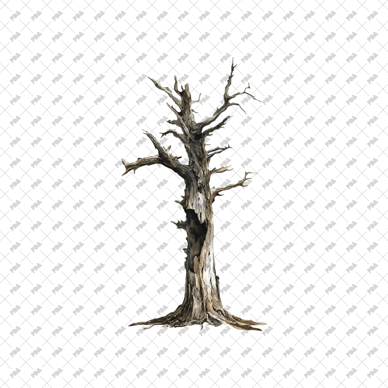 PNG Watercolor Dead Trees for Architectural Drawings