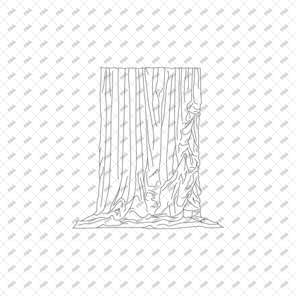 CAD & Vector Curtains: Front-View Line-Art Illustrations