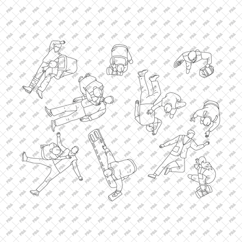 CAD, Vector People in Top View