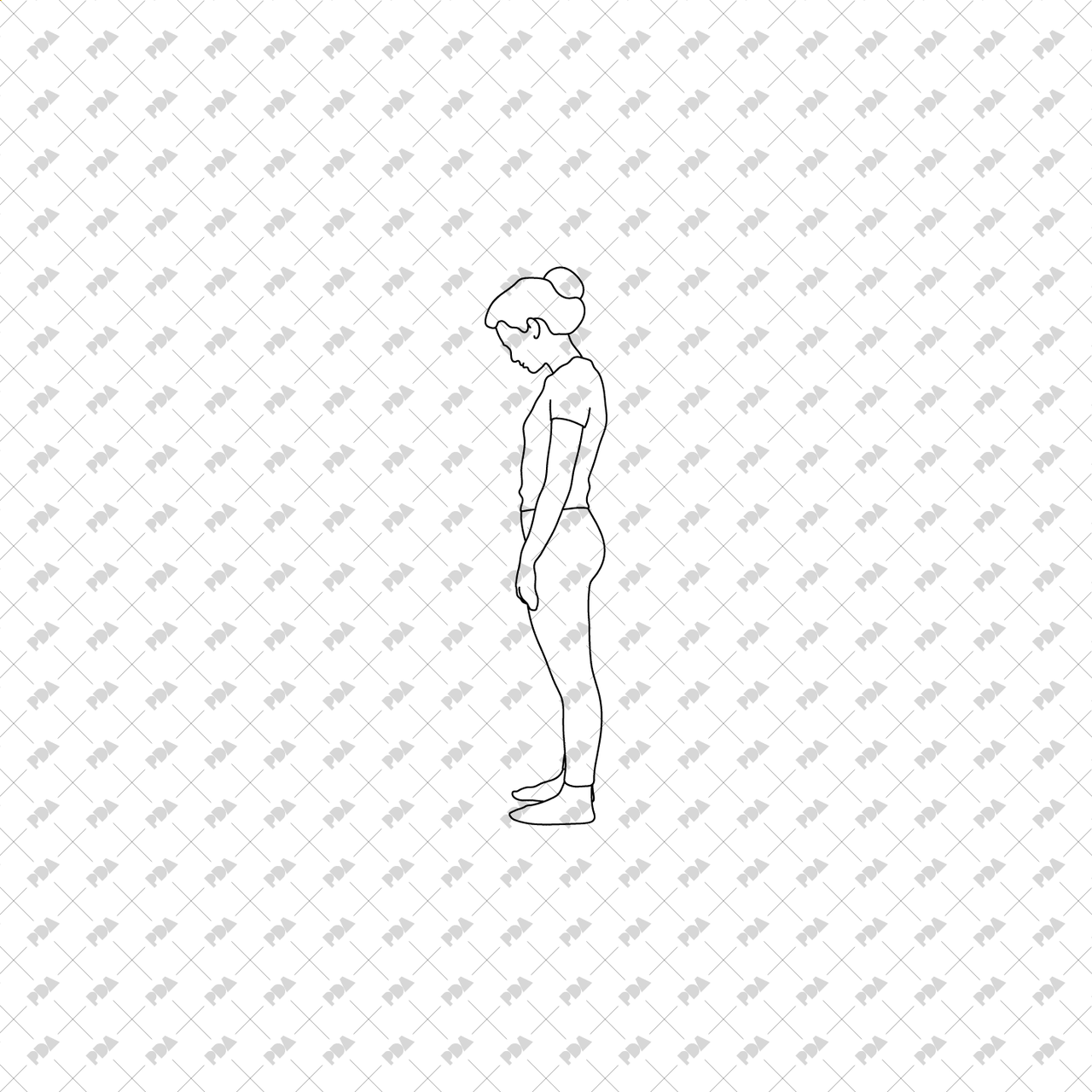 CAD, Vector, PNG Scream Room People in Front Side Back Views – Post ...