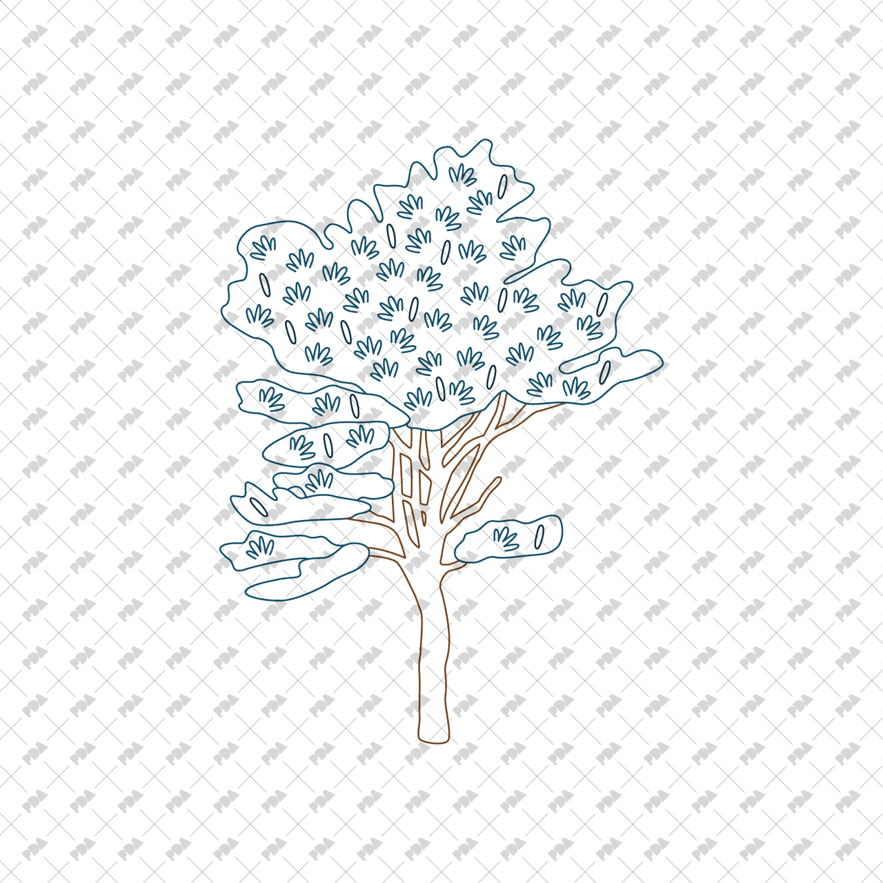 Hand Drawn Coniferous Trees (Side view)