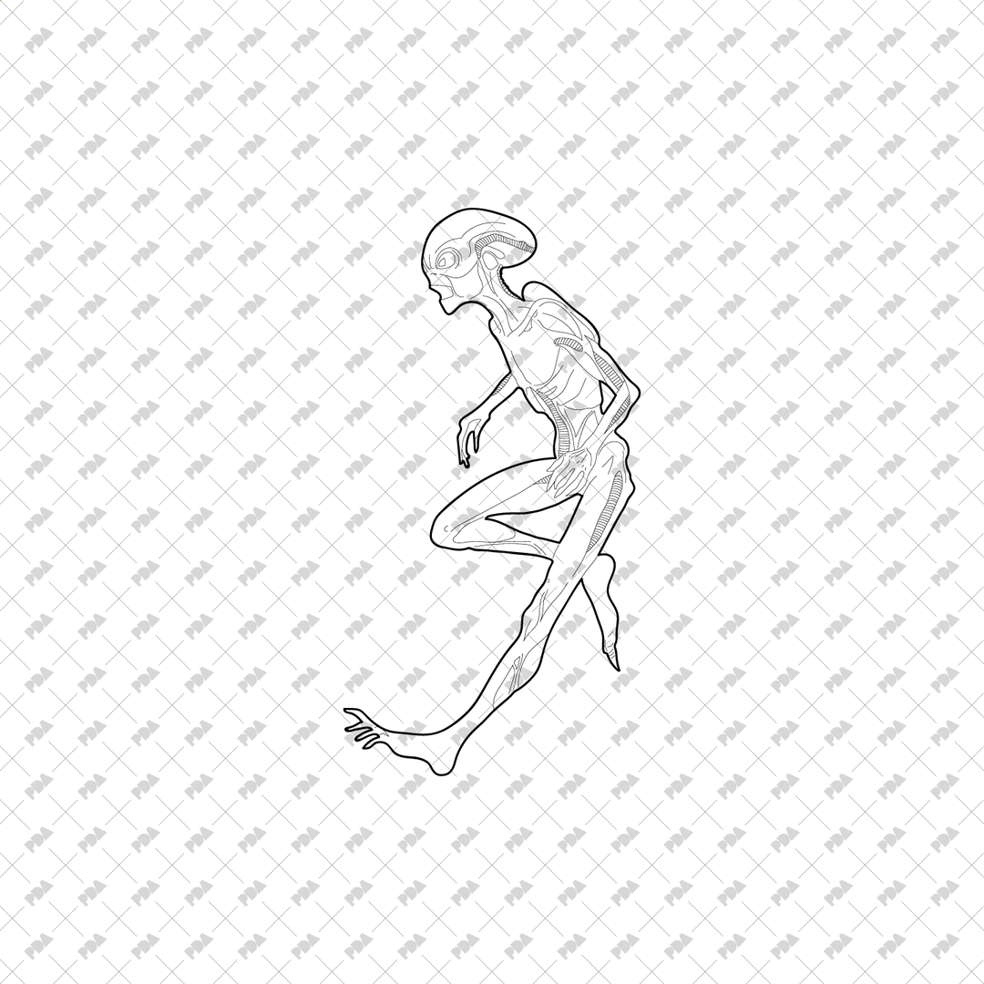 CAD & Vector Aliens: Line-Art Illustrations