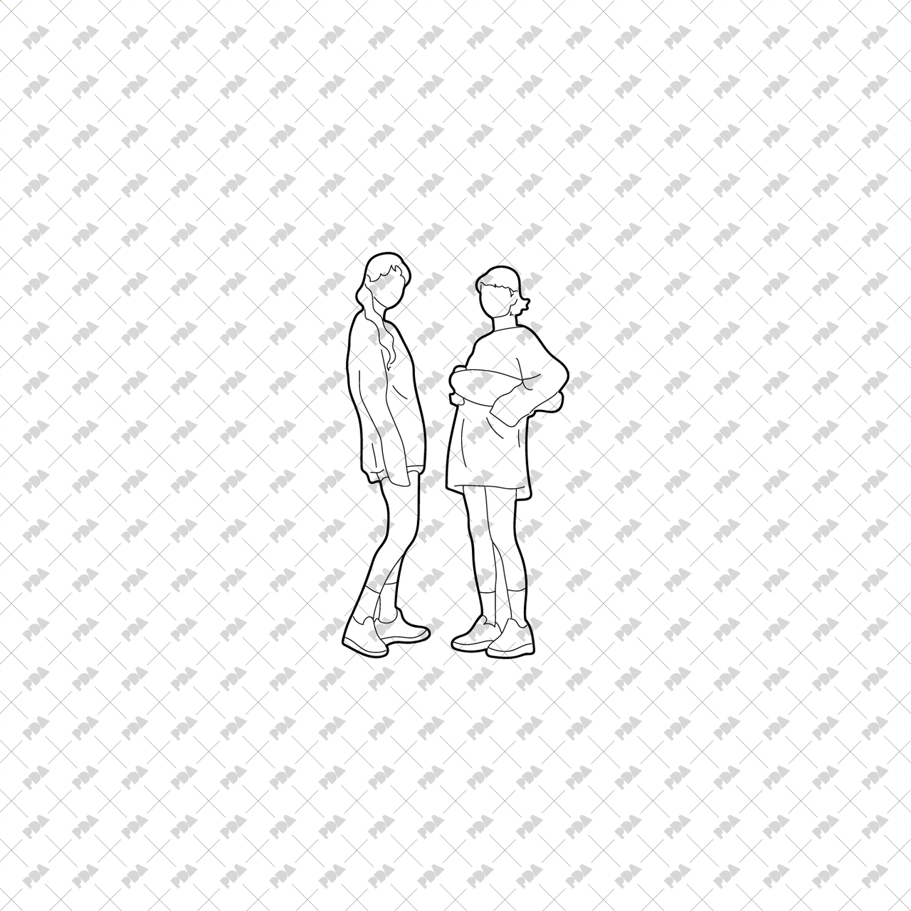 CAD & Vector Teenagers: Line-Art Illustrations