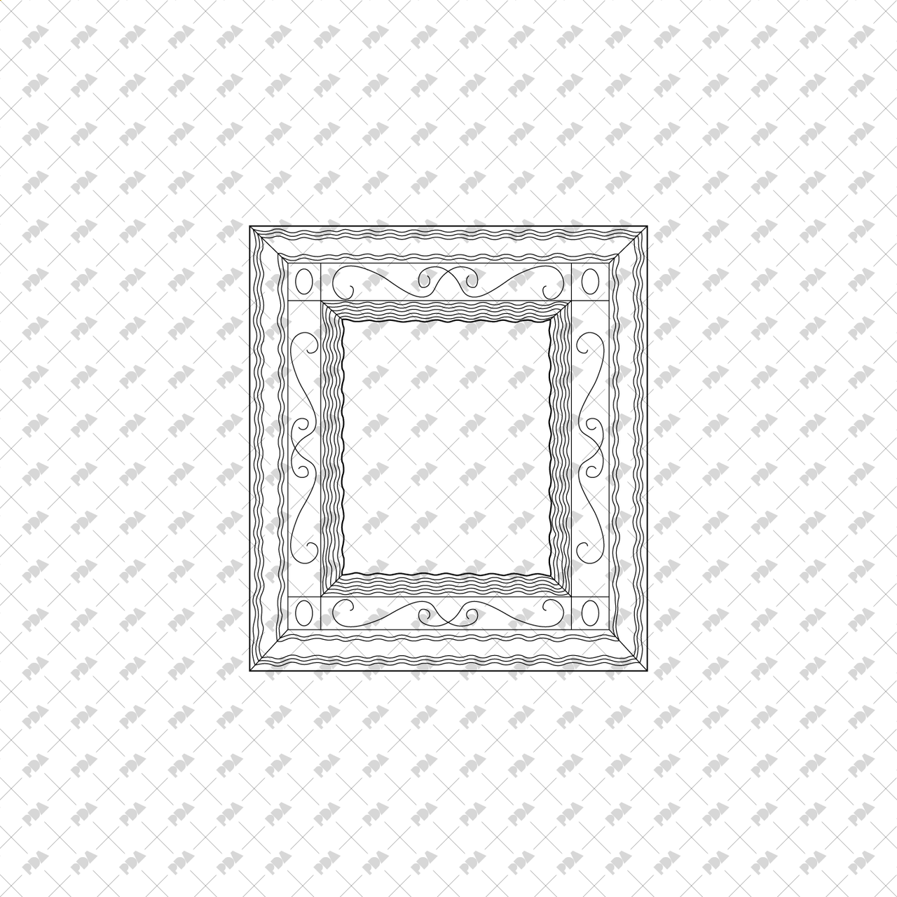 CAD & Vector Mirror Illustrations: Line-Art Collection