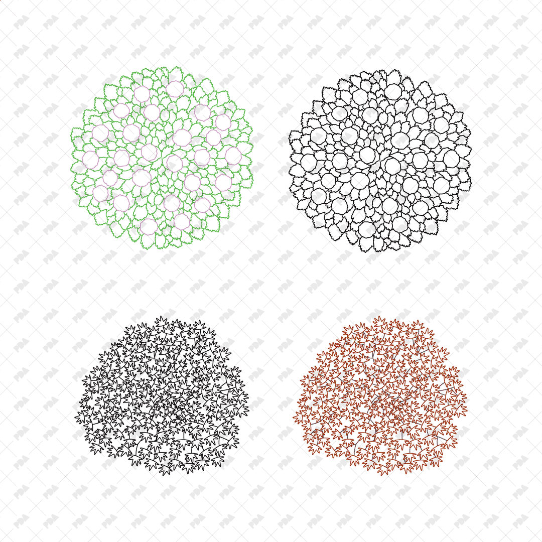 CAD & Vector Bushes and Shrubs: Top-View Illustrations
