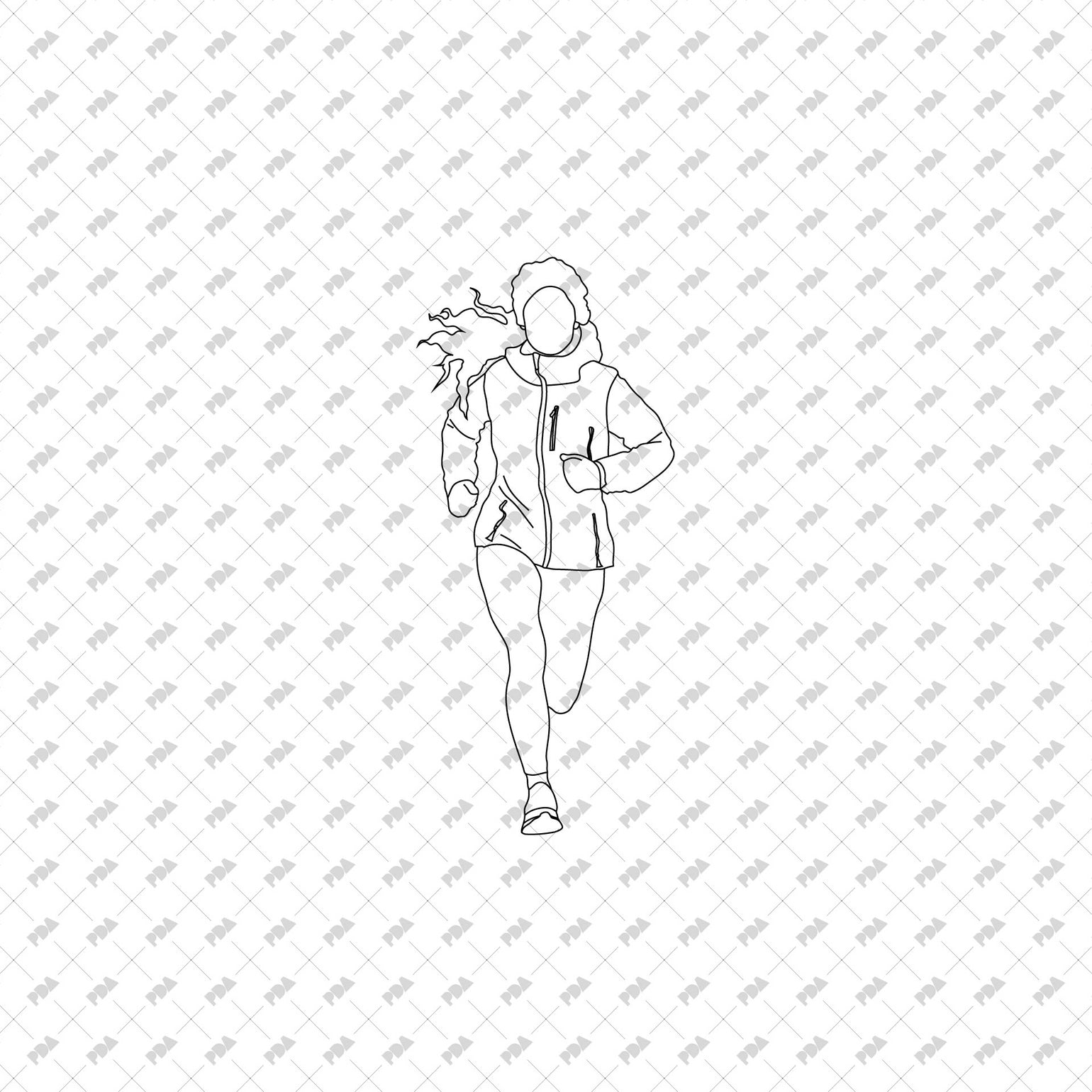 CAD Vector Running & Jogging Characters for Drawings