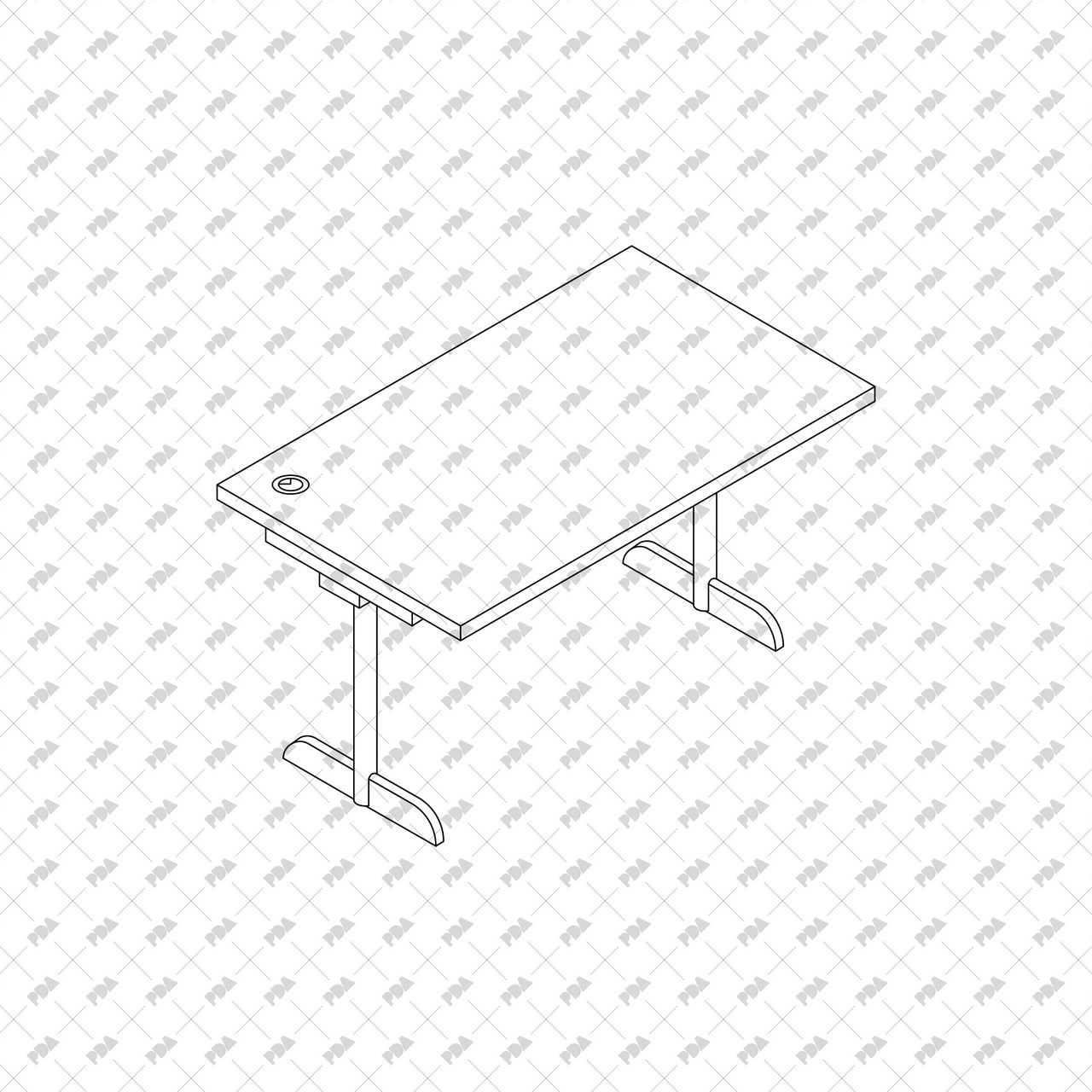 CAD, Vector Isometric Conference Room Furniture