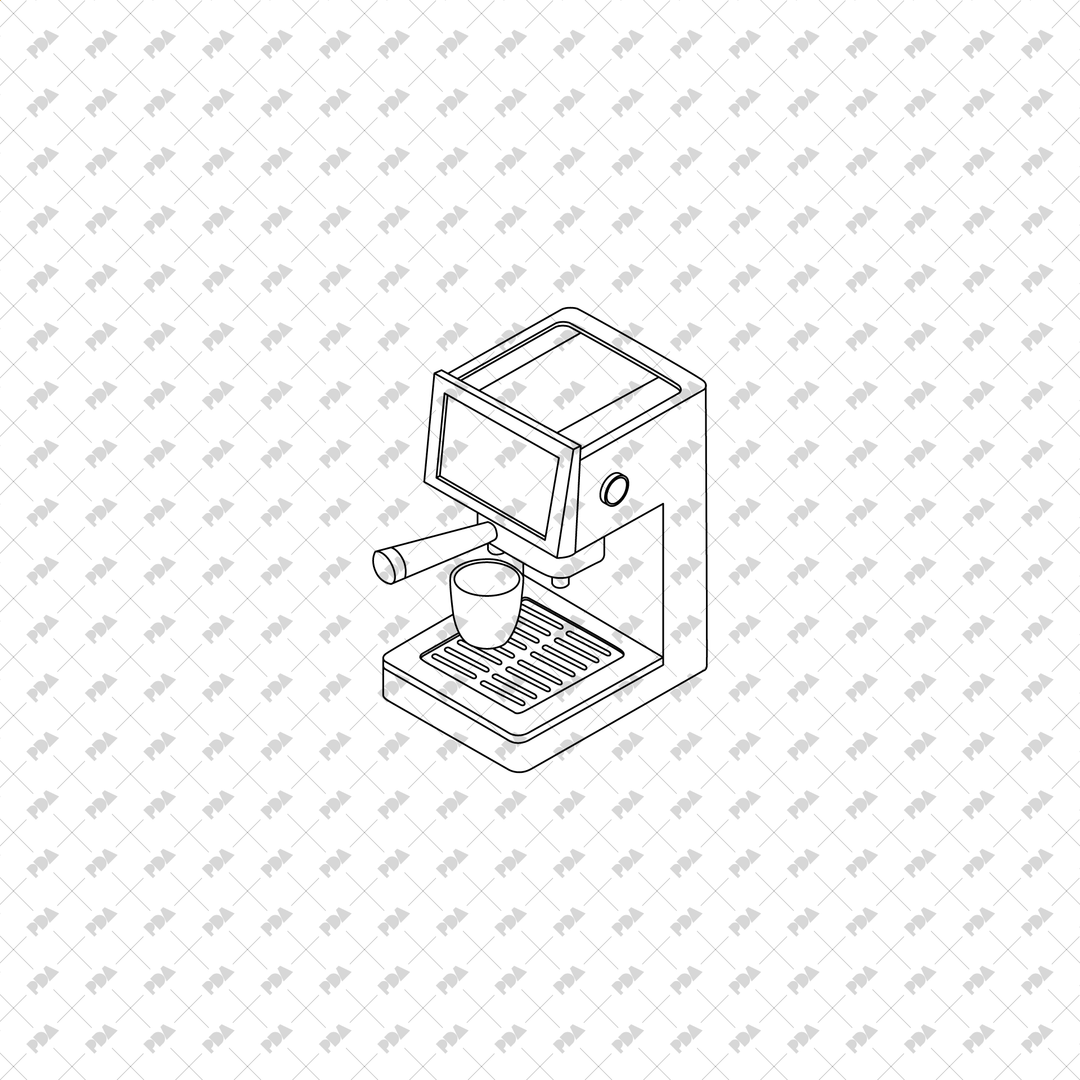 CAD, Vector Isometric Kitchen Appliances Set