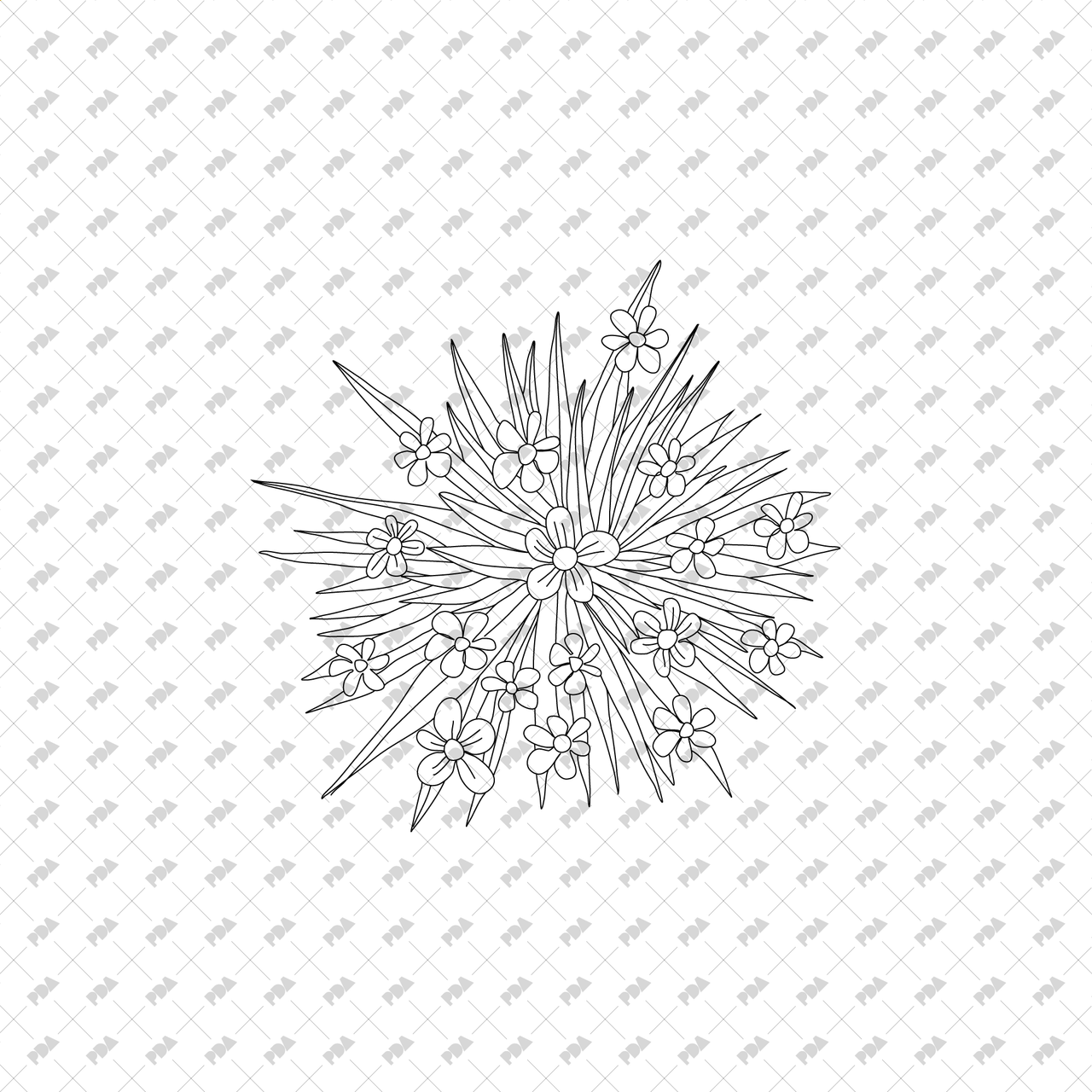 CAD, Vector Trees and Plants in Top and Side View Set
