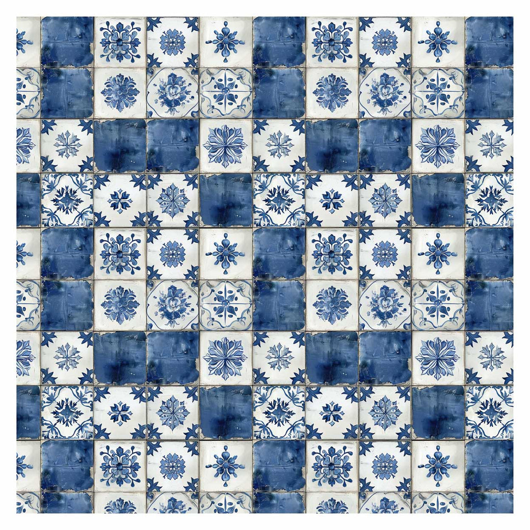 Biblioteca de patrones de Illustrator - Texturas de azulejos de Delft ...