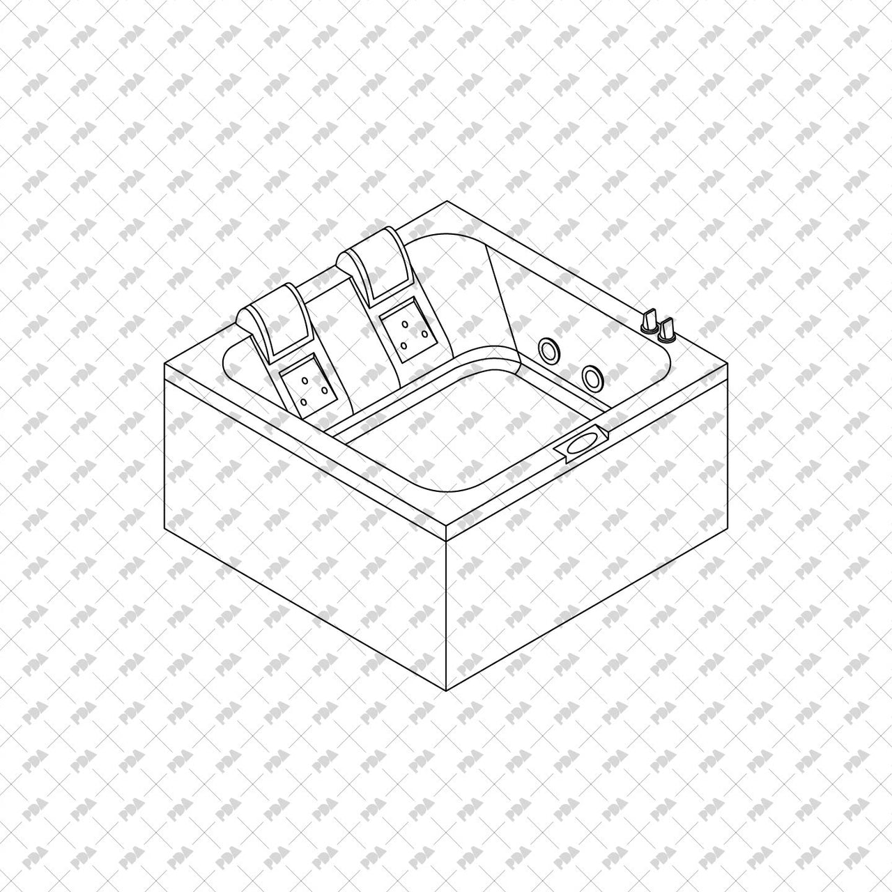 Isometric Pool & Spa Furniture CAD Vector Set – Post Digital Architecture