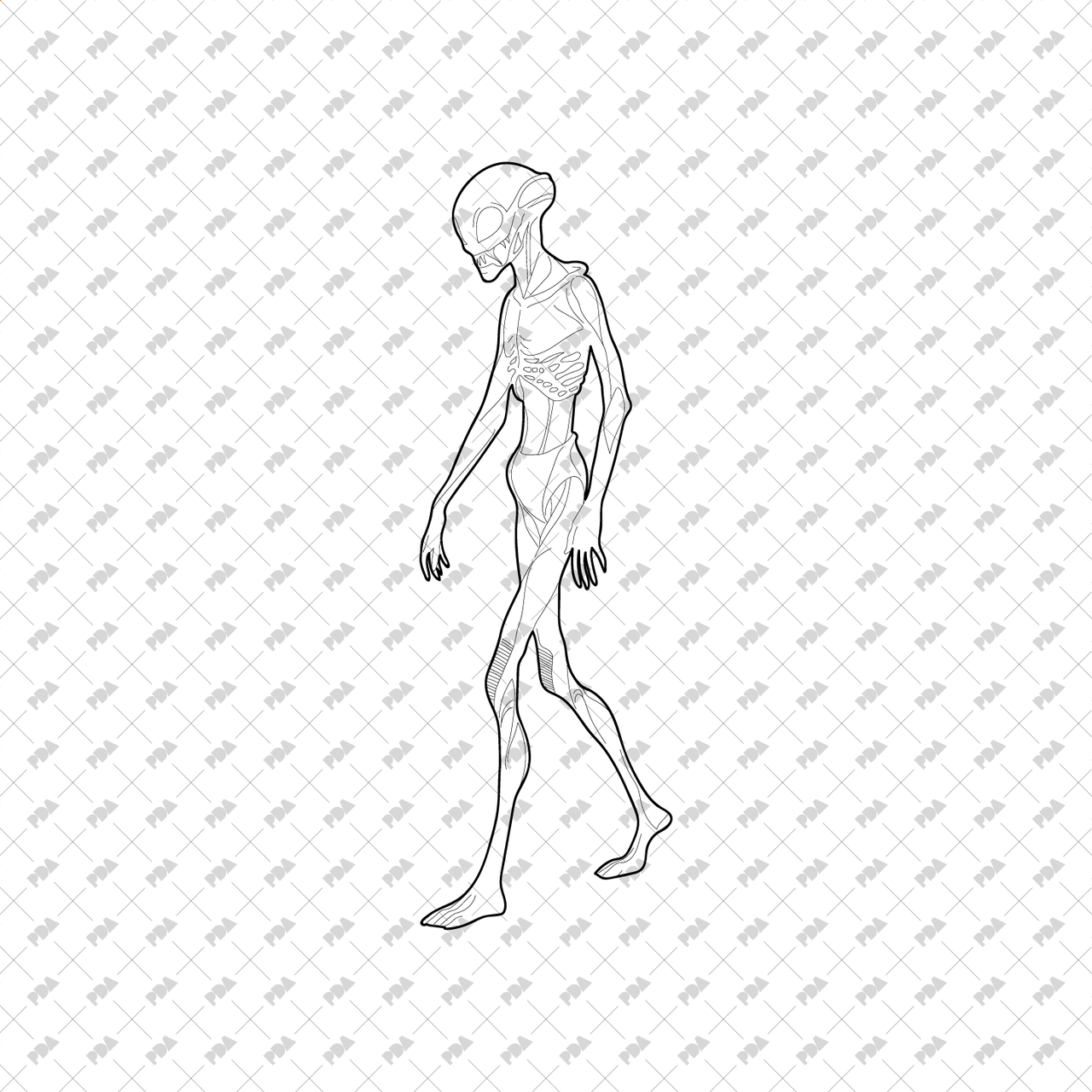 CAD & Vector Aliens: Line-Art Illustrations