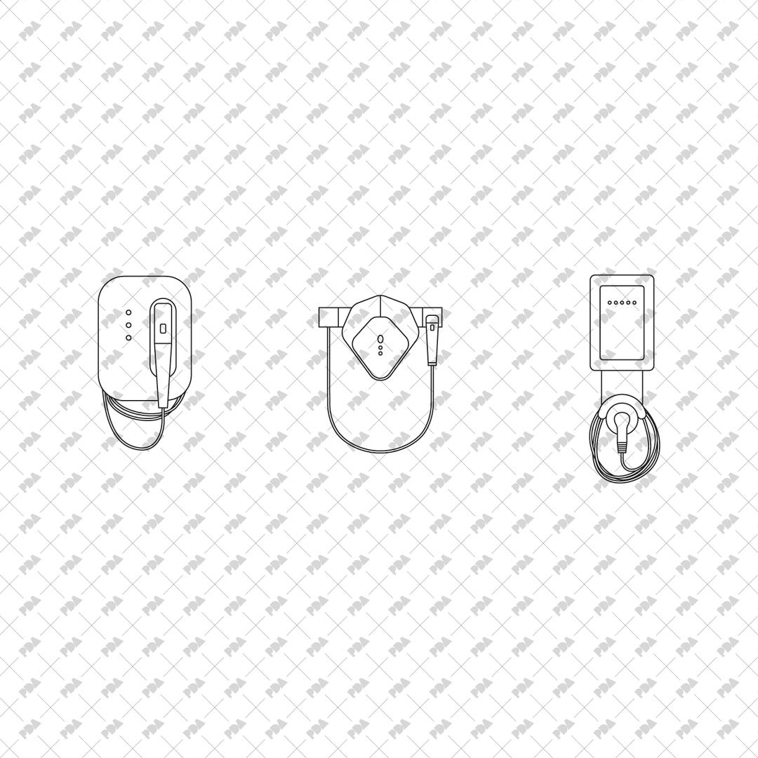 CAD, Vector Electric Vehicle Charging Stations