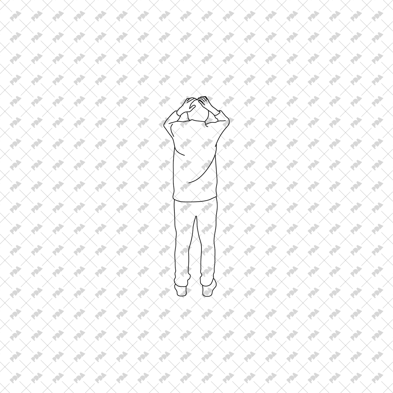 CAD, Vector, PNG Scream Room People in Front Side Back Views