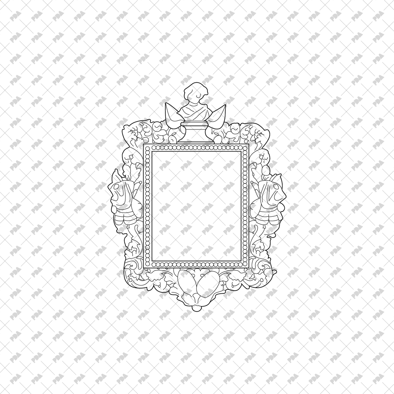 CAD & Vector Mirror Illustrations: Line-Art Collection