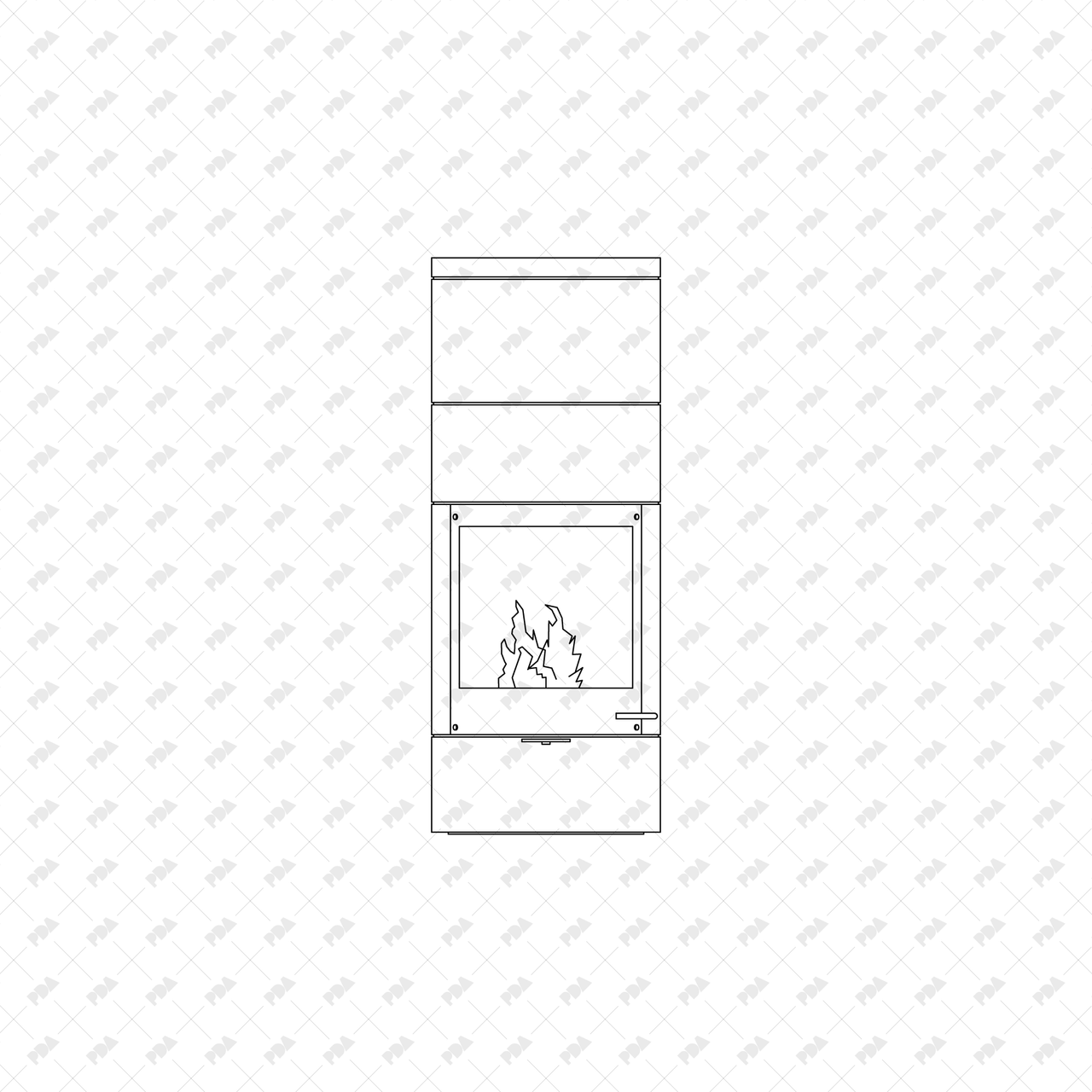 CAD, Vector, PNG Fireplaces in Front View