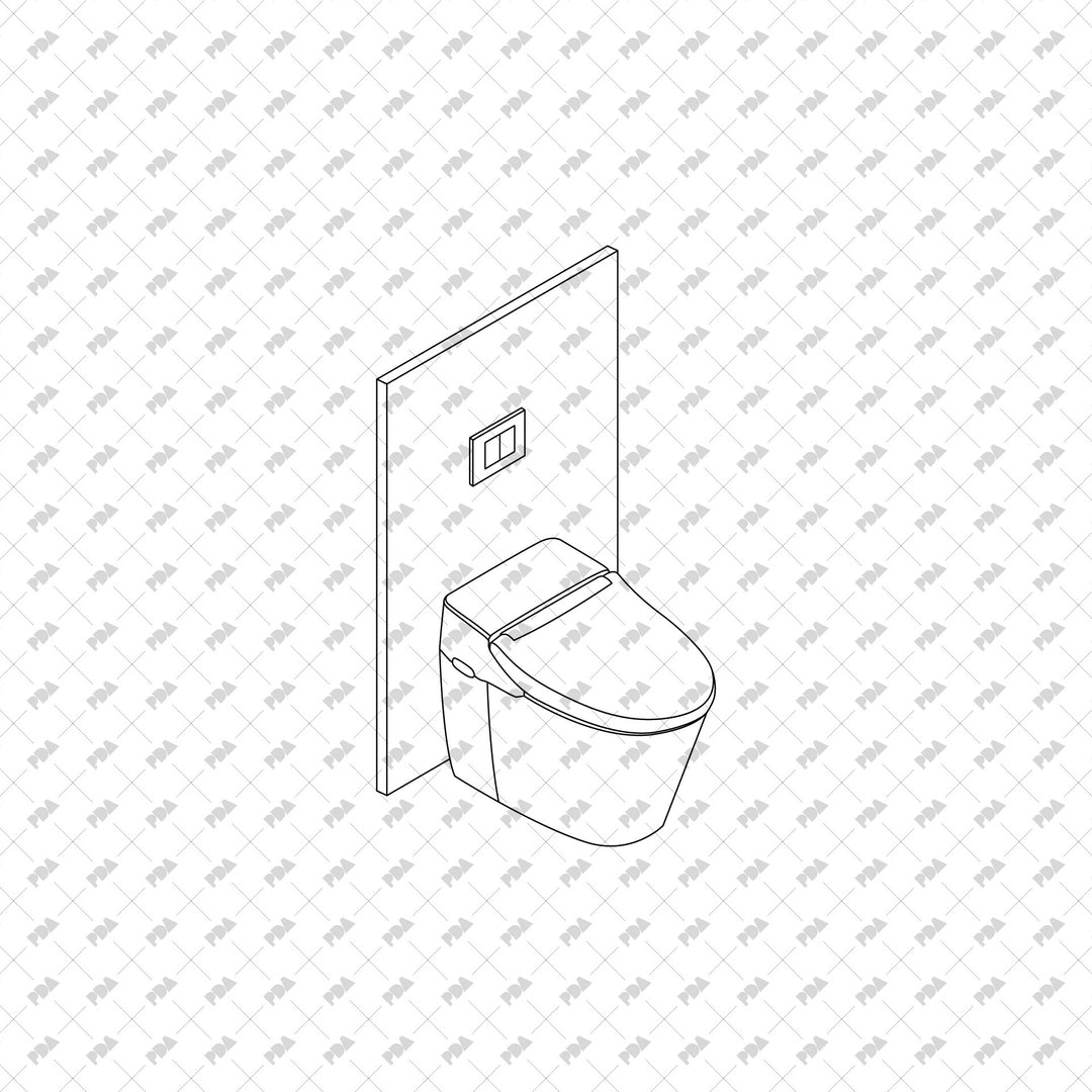CAD, Vector Isometric Restroom Furniture