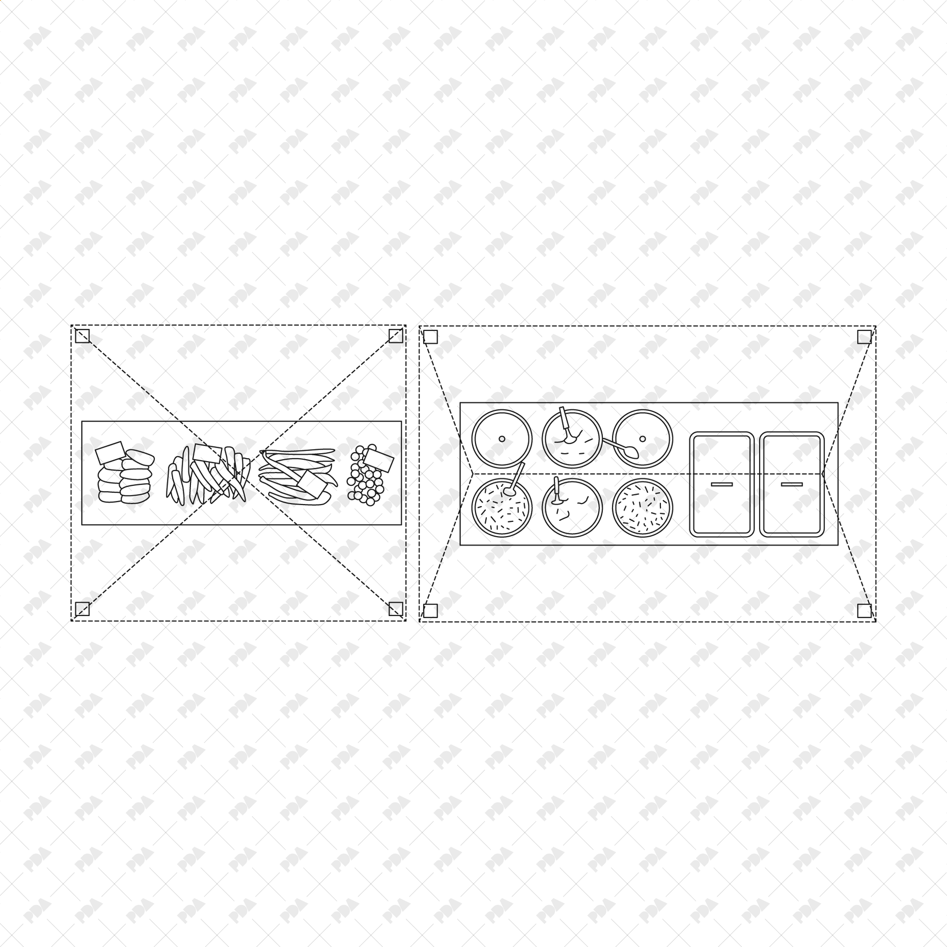 CAD, Vector All You Need for a Market Design in Top and Front View ...
