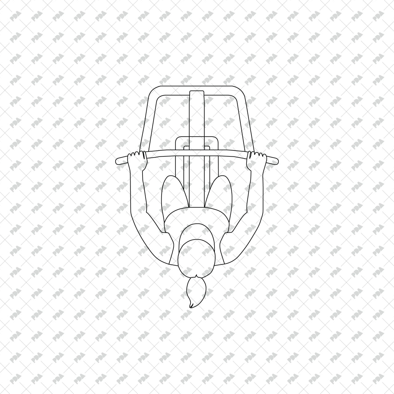 CAD, Vector, PNG Gym Workout Characters in Top View