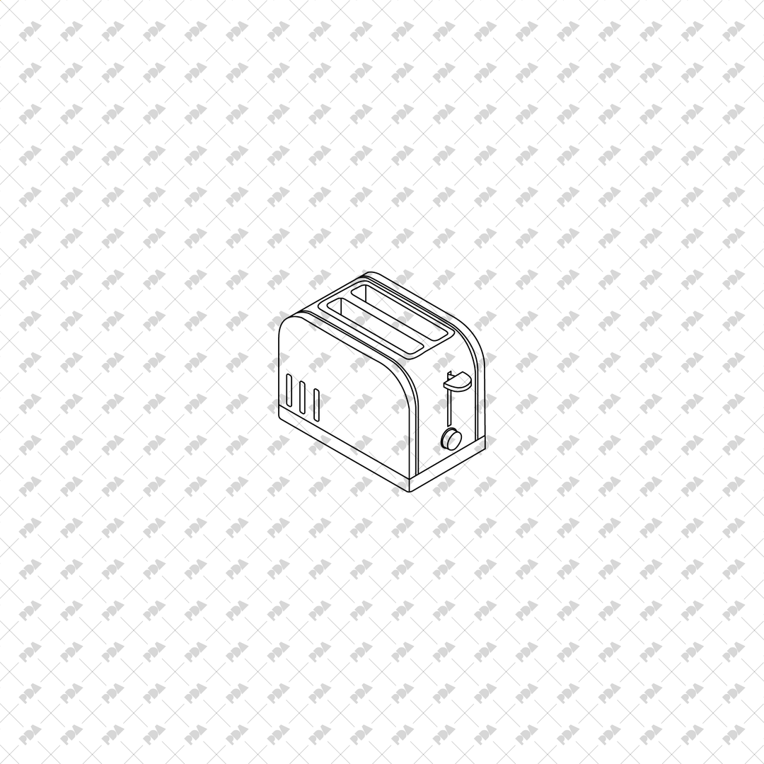 CAD, Vector Isometric Kitchen Appliances Set