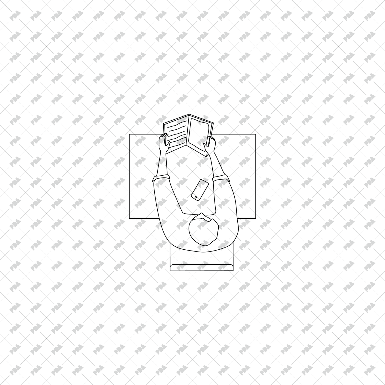 CAD, Vector, PNG Library Characters in Top View